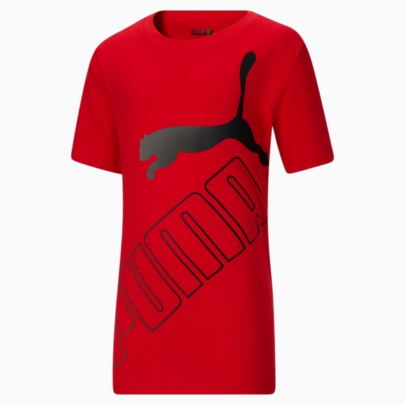 Puma | Shirts & Tops | L Boys Puma Classic Logo Red Tee Jr | Poshmark